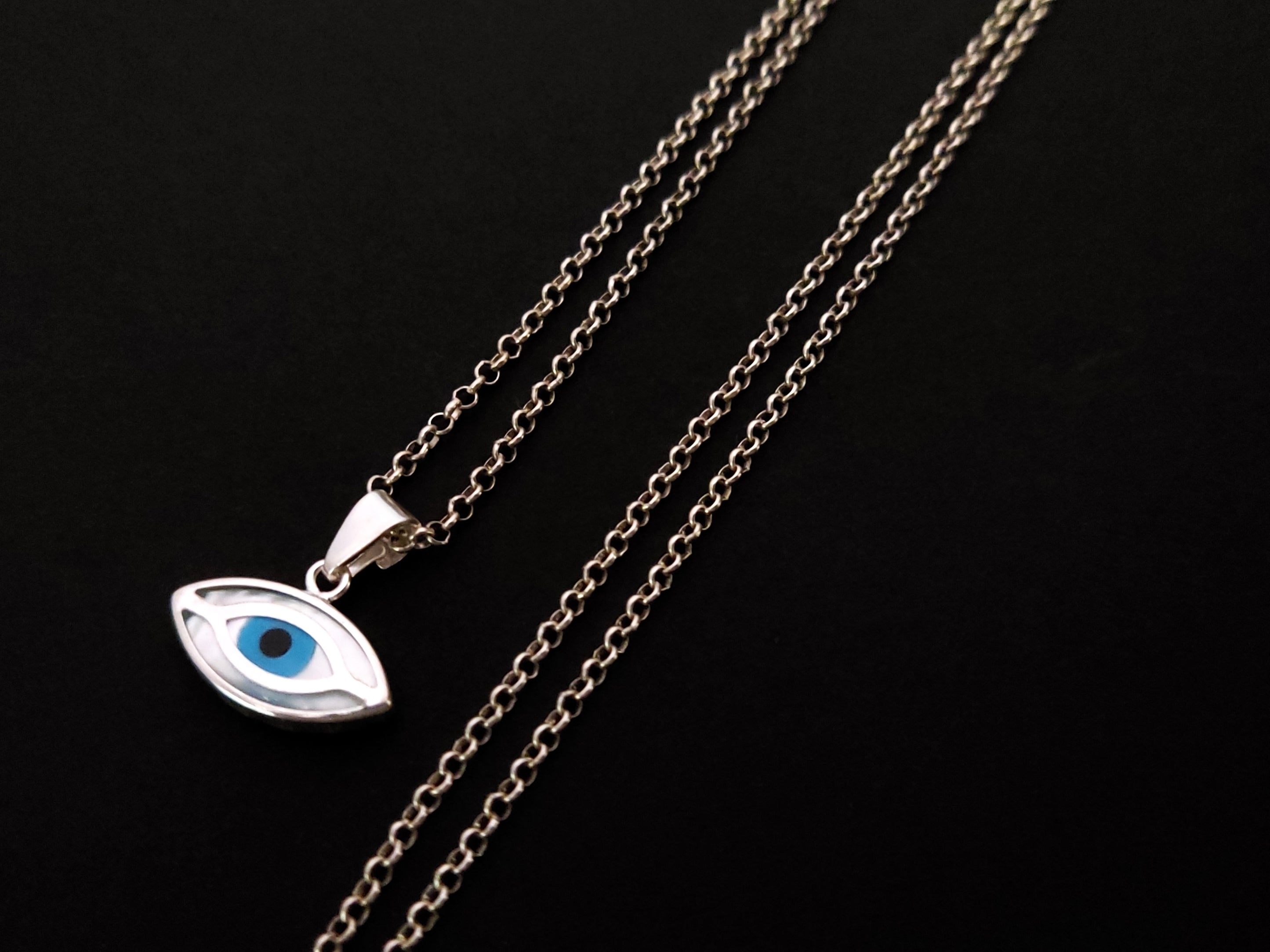 Greek Evil Eye Silver Pendant Necklace | Silver Evil Eye Jewelry ...