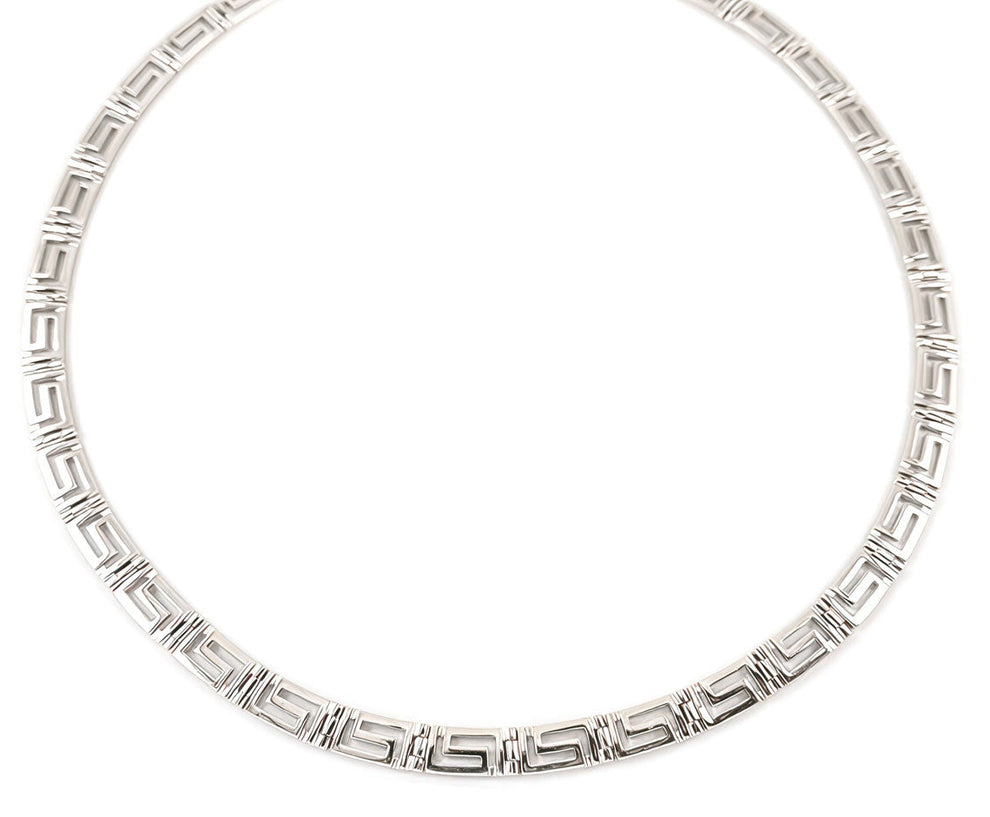 Sterling Silver 925 Greek Key Necklace | Made in Greece – Sirioti Jewelry
