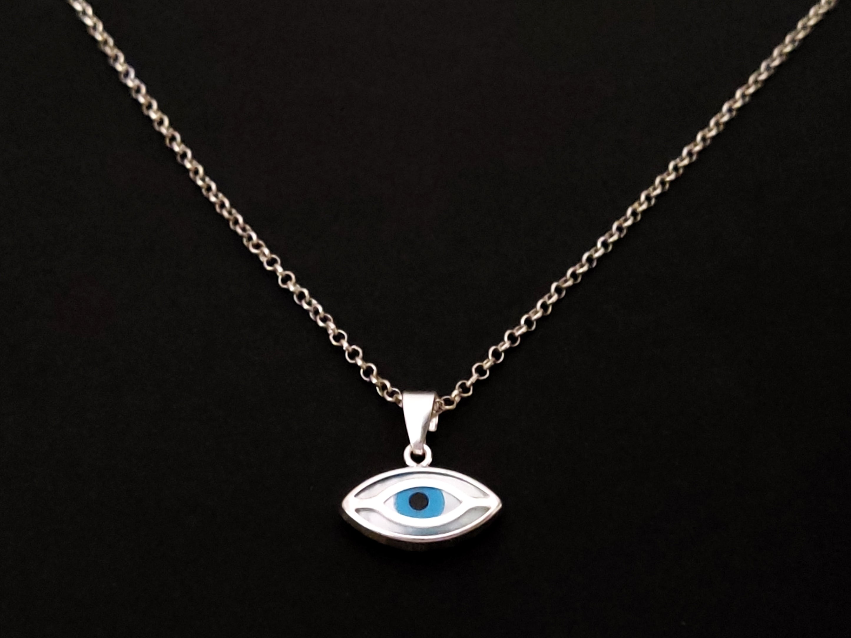 Greek Evil Eye Silver Pendant Necklace | Silver Evil Eye Jewelry ...