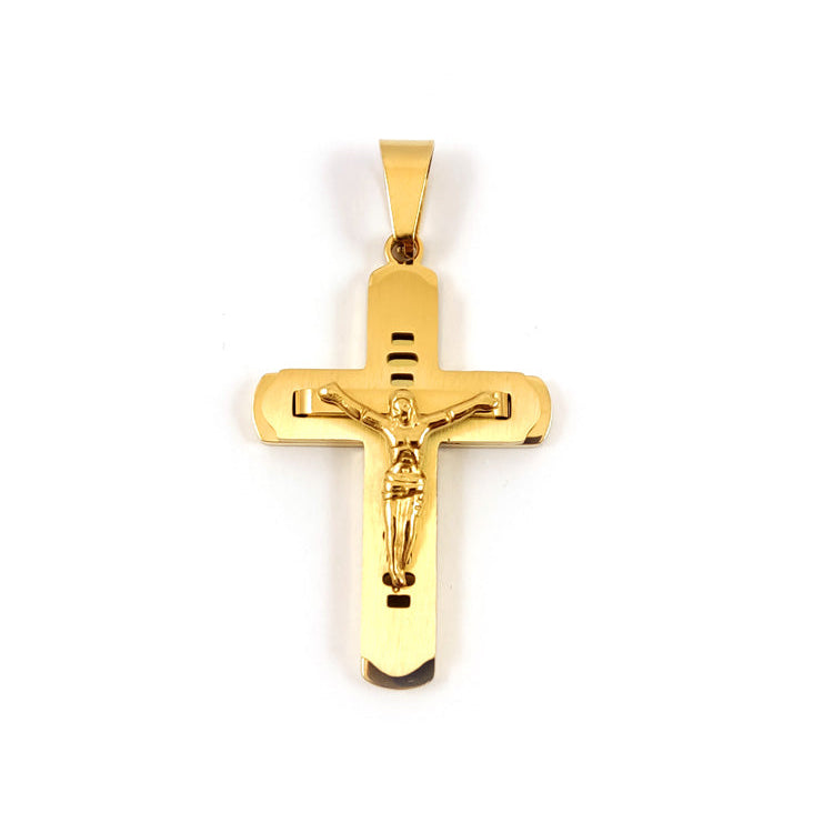 Gold-Plated Stainless Steel Greek Cross Pendant – 37x27mm | Made in ...
